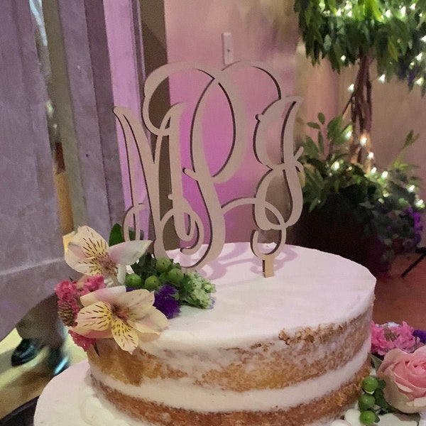 Monogram Cake Topper - Etsy