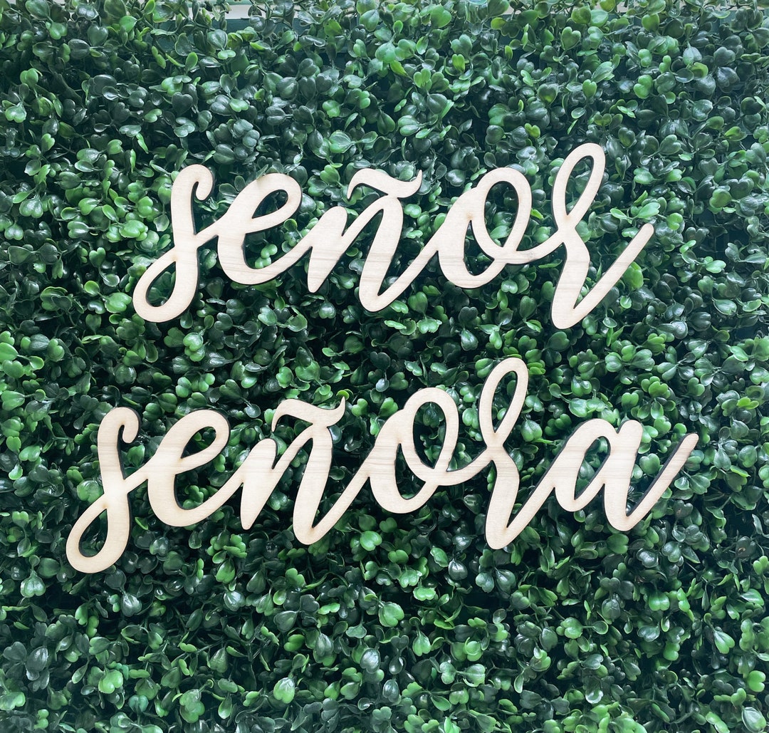 Senor and Senora Chair Back Laser Cut Signs - Etsy