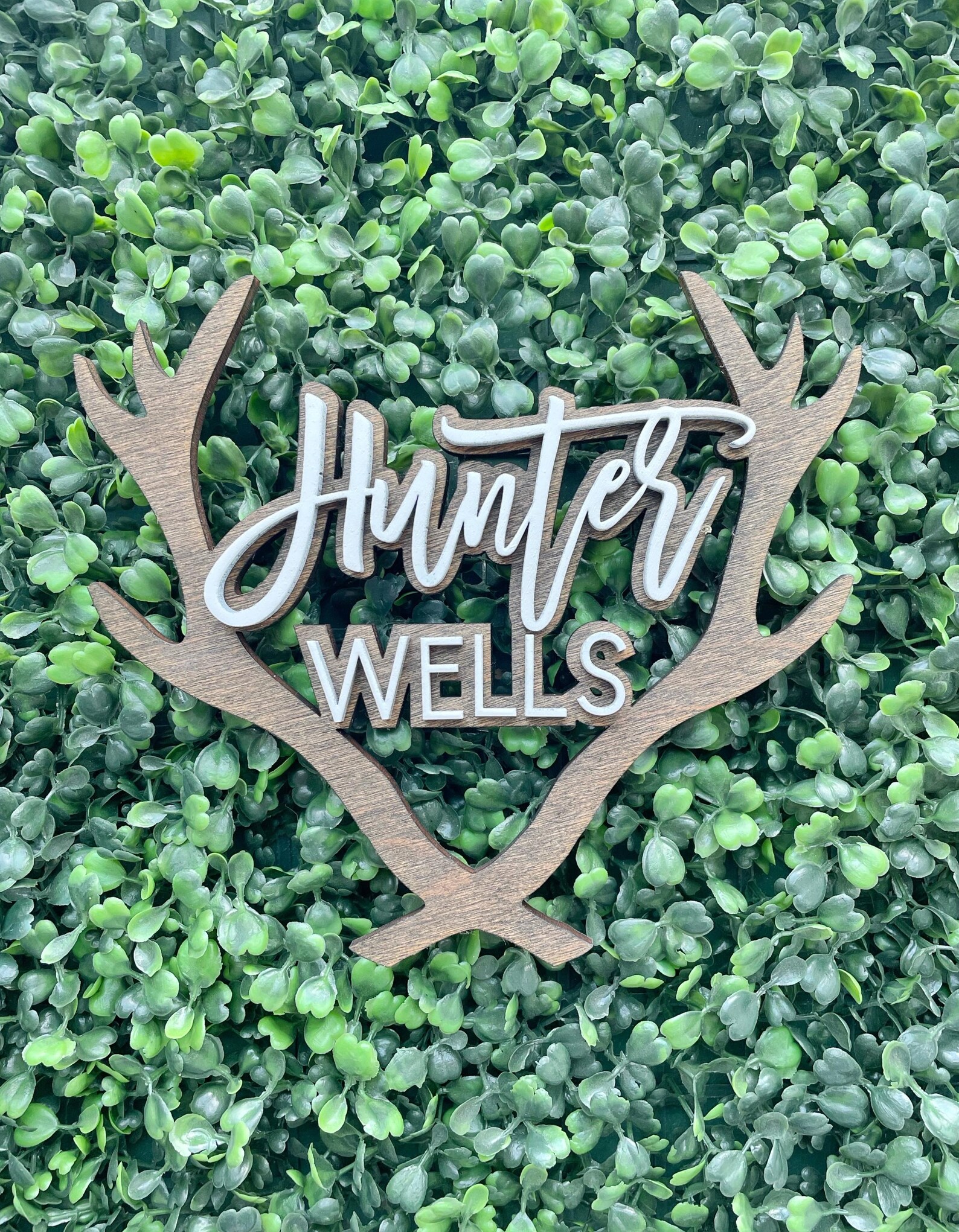 Personalized Antler Name Sign: Wooden Hunting Themed Name Sign - Etsy