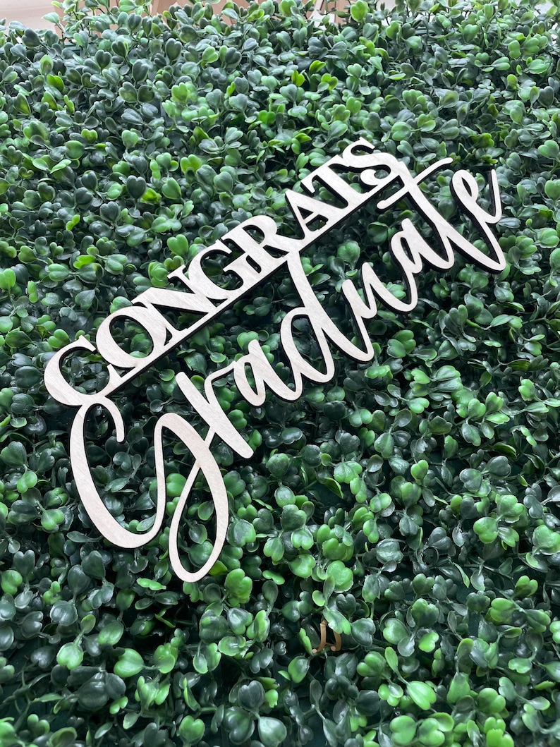 Congrats Graduate Sign: Laser Cut Birch Wood Graduation Party Decor - Etsy