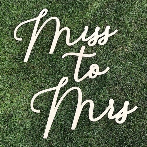 Future Mrs Sign Bridal Shower Backdrop Sign Miss to Mrs Wood - Etsy