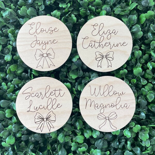 Wood Circle Name Plate - Etsy