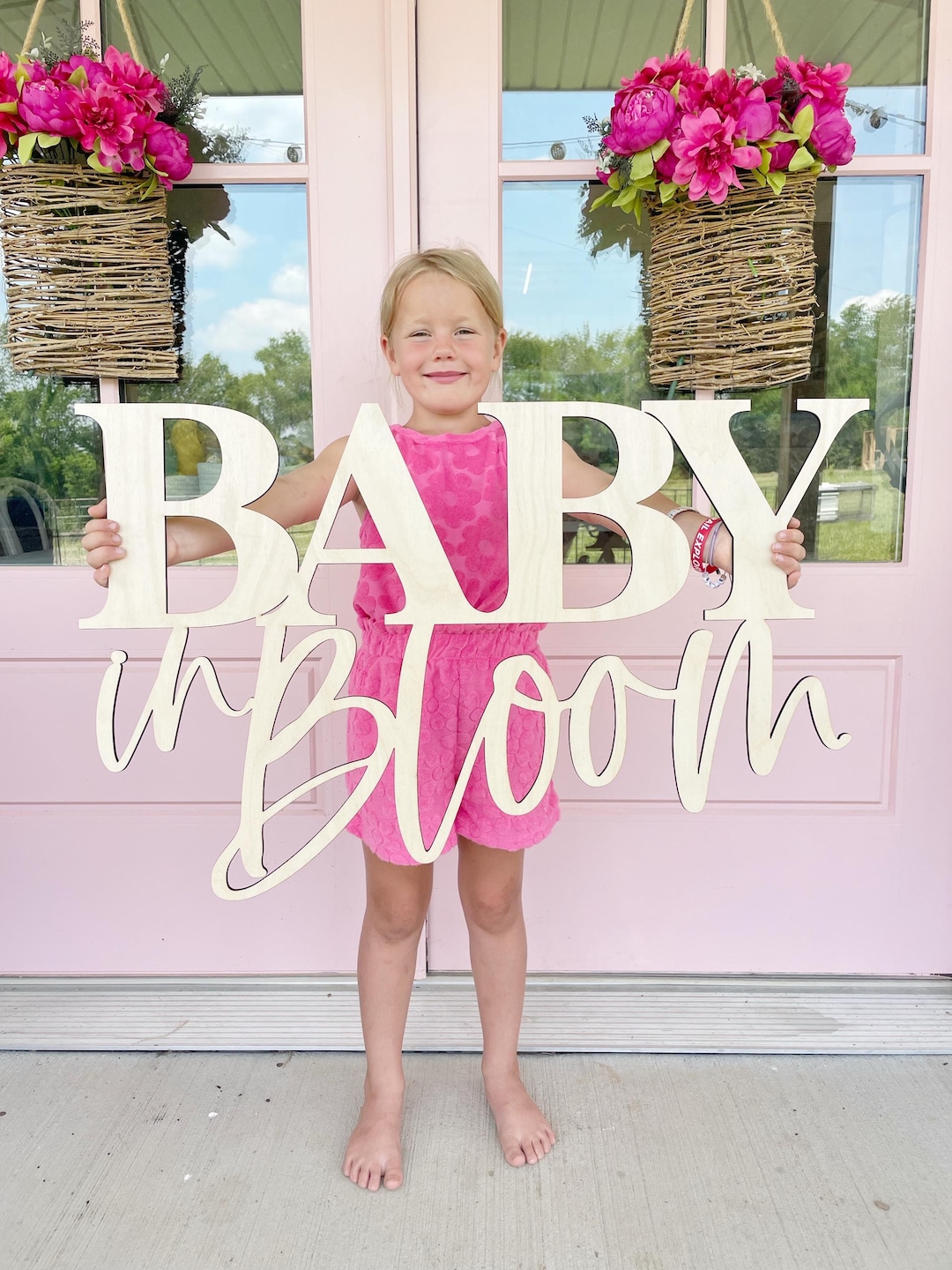Baby in Bloom Wood Sign: Floral Baby Shower Backdrop - Etsy