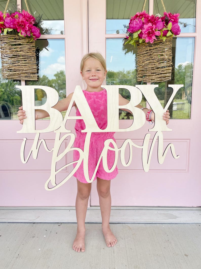 Baby in Bloom Wood Sign: Floral Baby Shower Backdrop - Etsy
