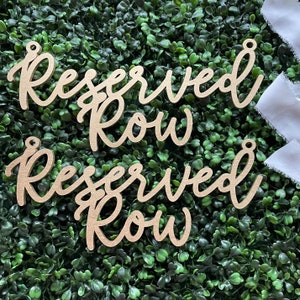 Reserved Row Wood Sign: Cursive Wedding Seating Tags (set of 2) - Etsy