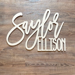 Nursery Name Sign | Large Wood Name Sign Wooden Baby Name Cutout ...