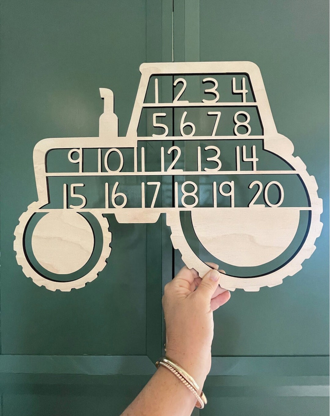 Tractor Number Sign: Laser Cut Birch Wood Farm Nursery Decor - Etsy