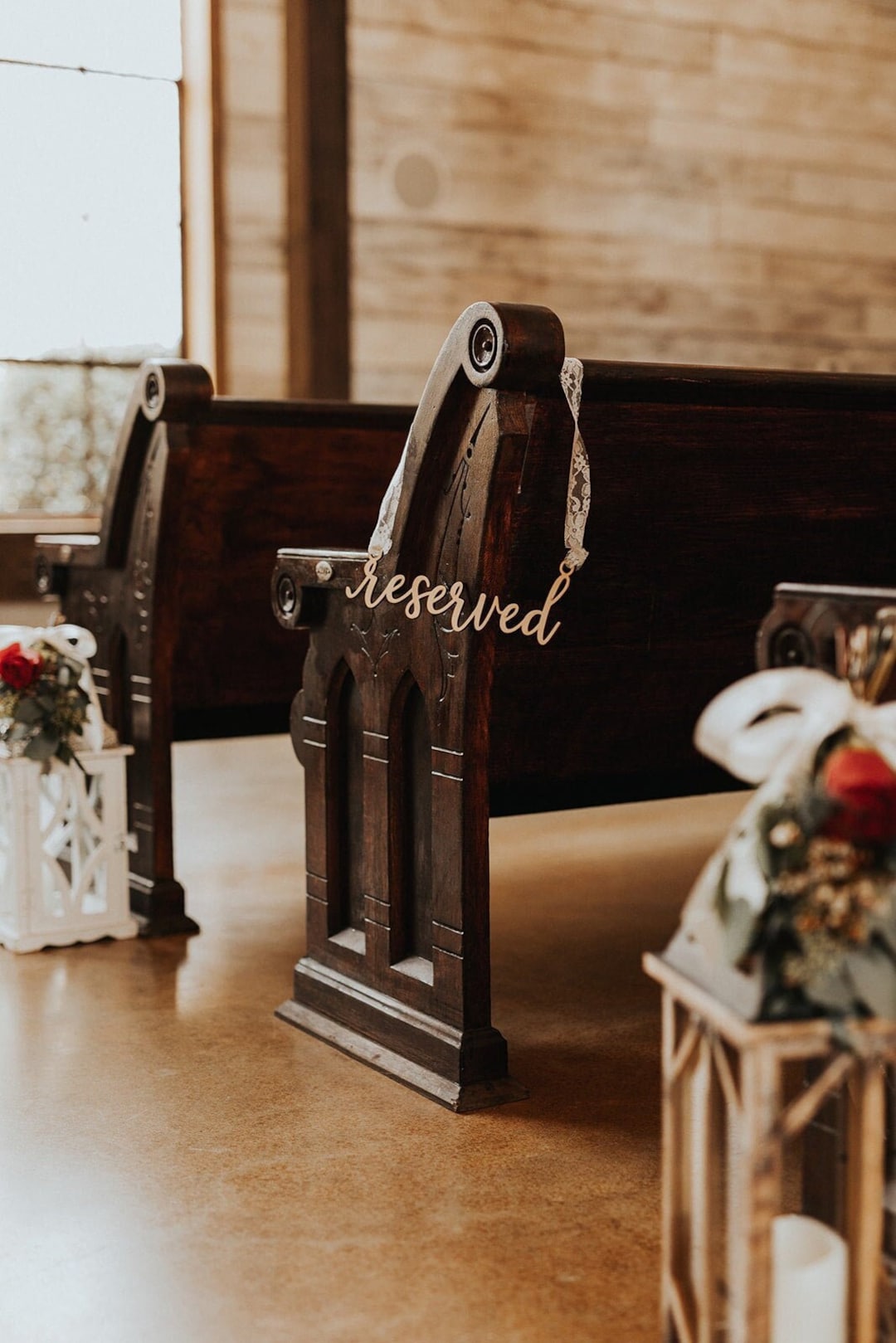 Birchwood Reserved Sign: Cursive Wedding Chair Decor (set of 2) - Etsy