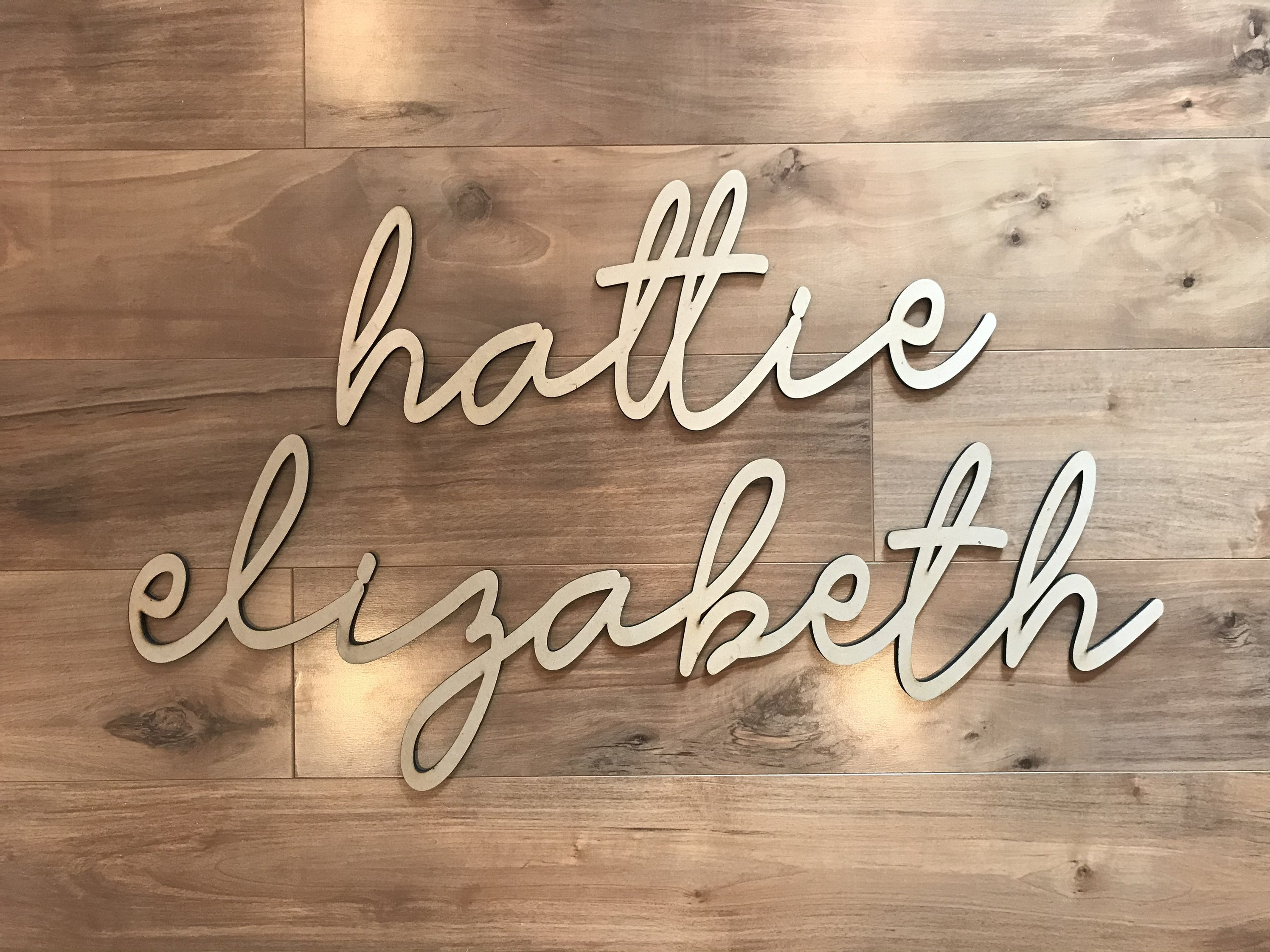 Wooden Name Sign | Cursive Baby Name Sign for Nursery - Etsy