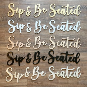 Sip & Be Seated Sign: Birch Wood Wedding Seating Chart - Etsy