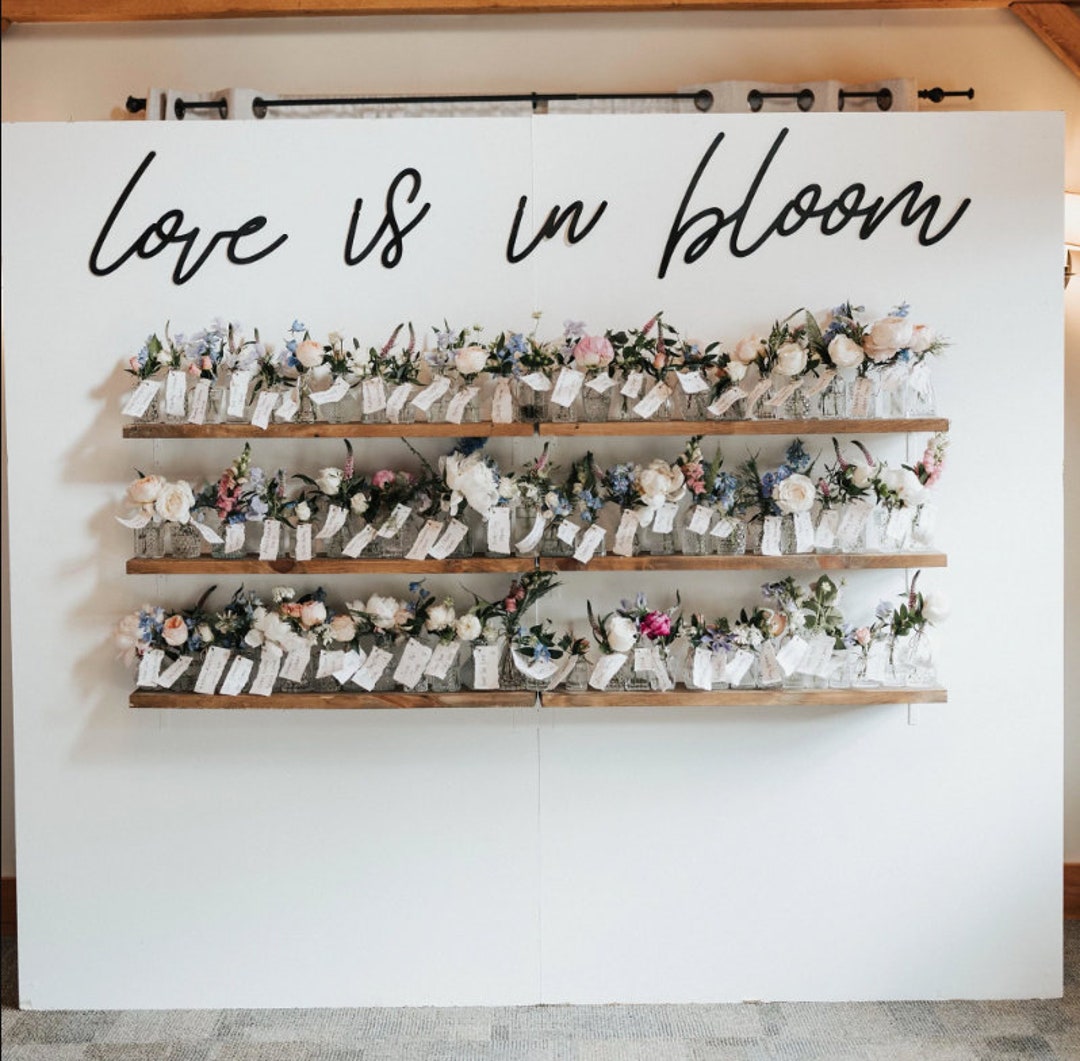 Love is in Bloom Sign: Birch Wood Floral Bridal Shower Decor - Etsy