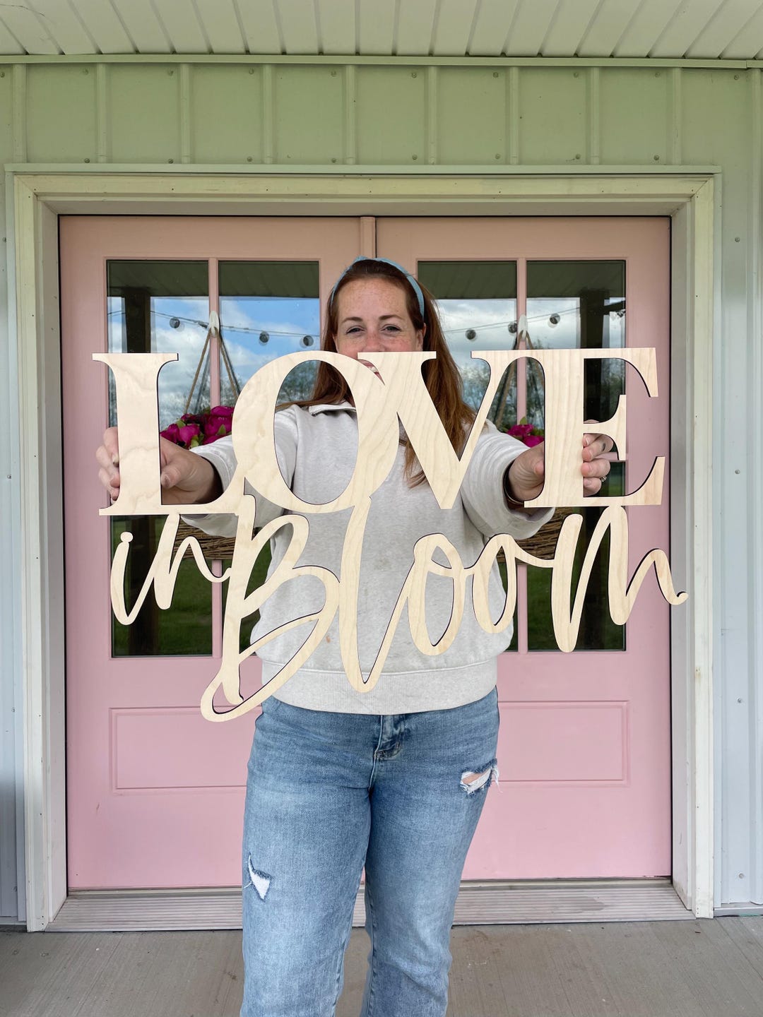 Love in Bloom Wood Sign : Floral Bridal Shower Decor - Etsy