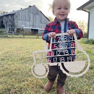 Tractor Number Sign: Laser Cut Birch Wood Farm Nursery Decor - Etsy