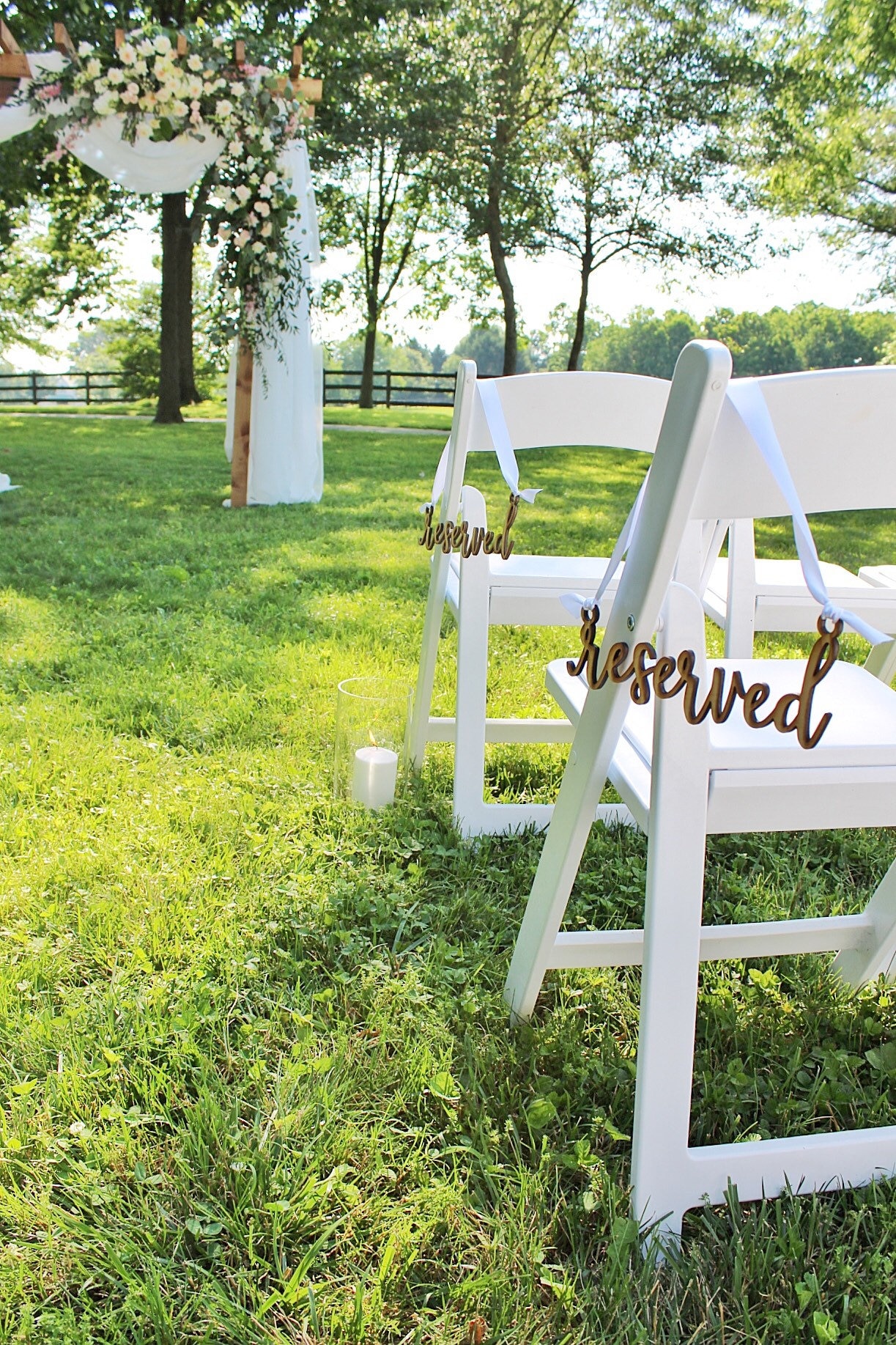 Birchwood Reserved Sign: Cursive Wedding Chair Decor (set of 2) - Etsy