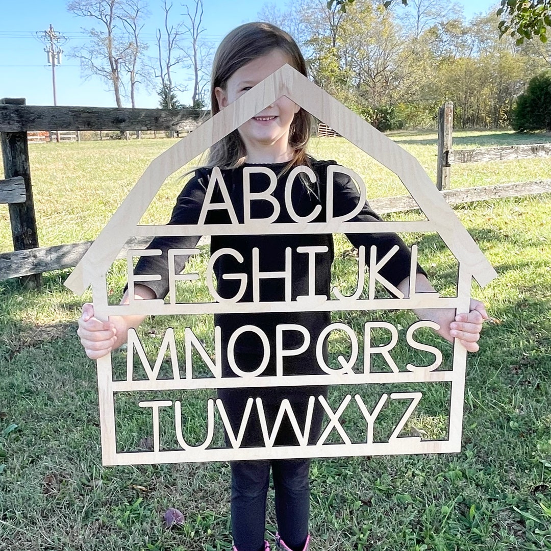 BARN Wooden Alphabet Sign • Farm Nursery Decor • playroom Sign • ABC ...
