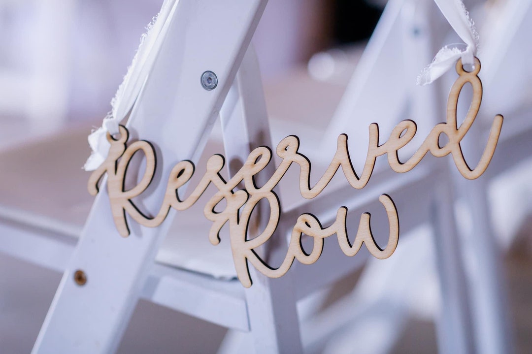 Reserved Row Wood Signs | SET of 2 • Custom Reserved Seat Sign ...