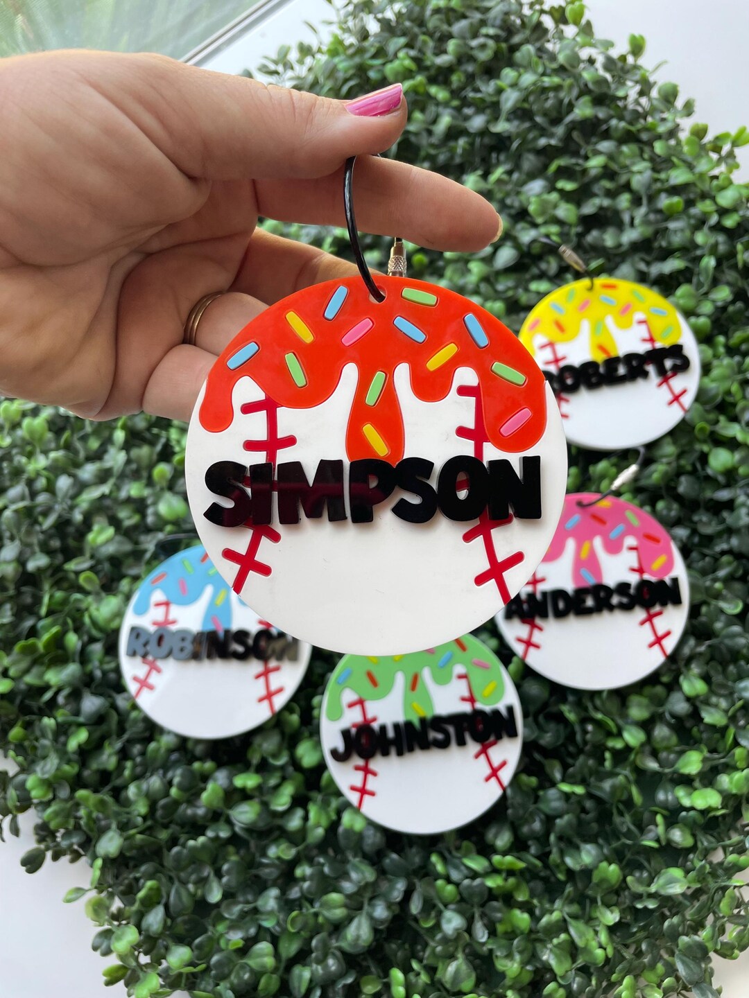 Baseball Drip Tag | Backpack Tag • Baseball Name Tag • - Etsy