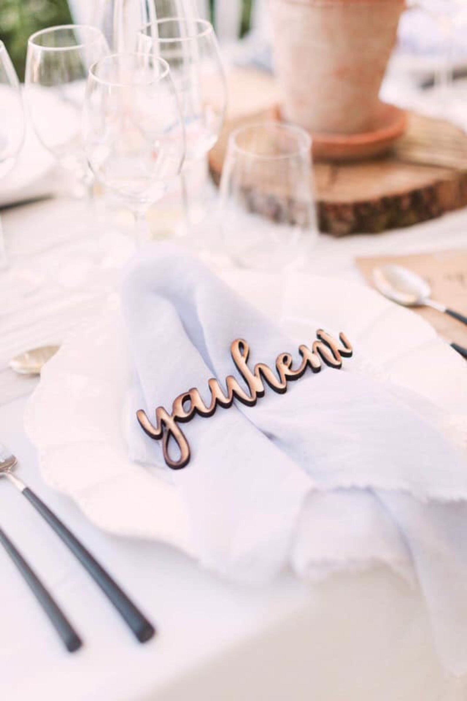 SET OF 10 Laser Cut Wooden Names I | Etsy