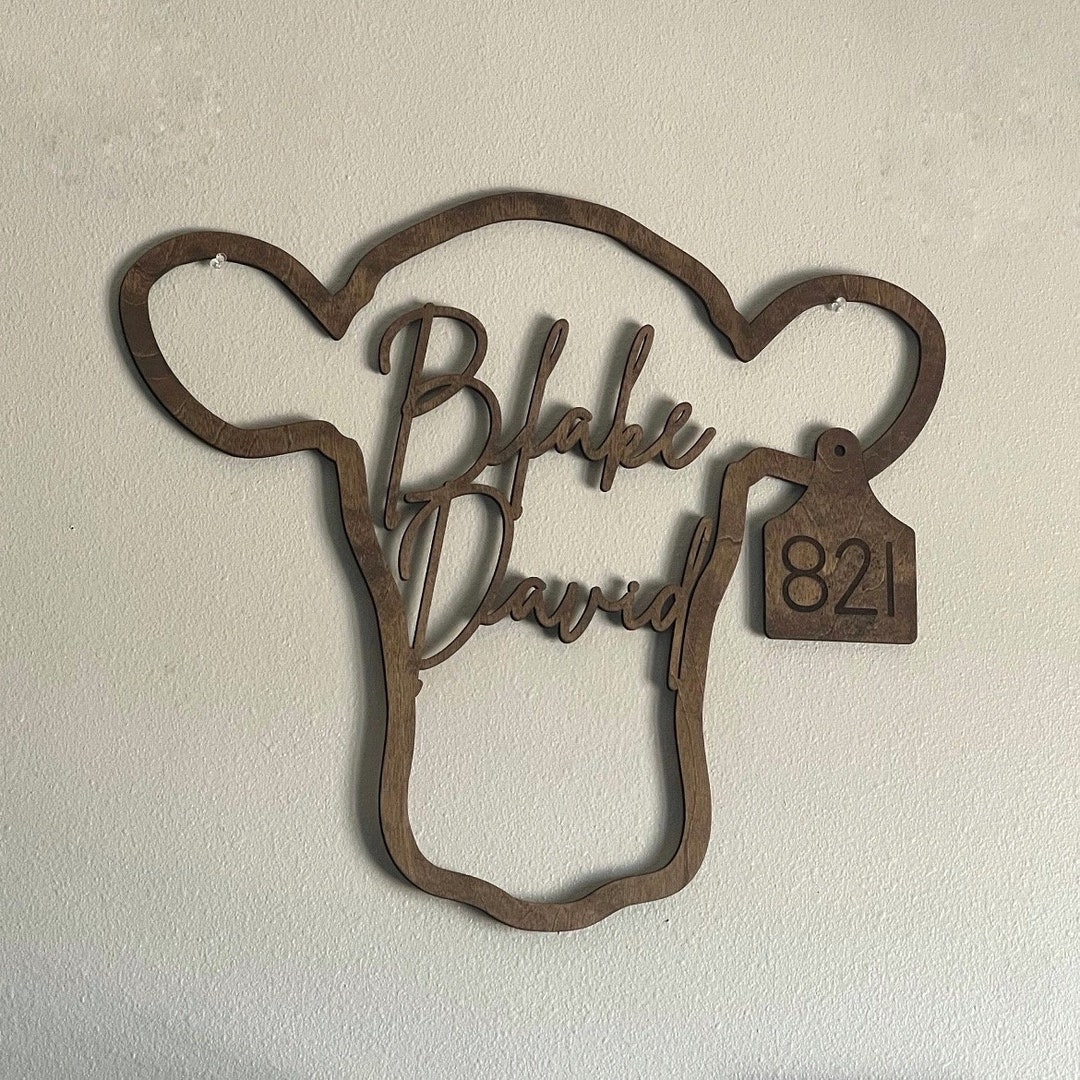 Personalized COW Wooden Sign Farm Nursery Decor playroom Sign Farm ...