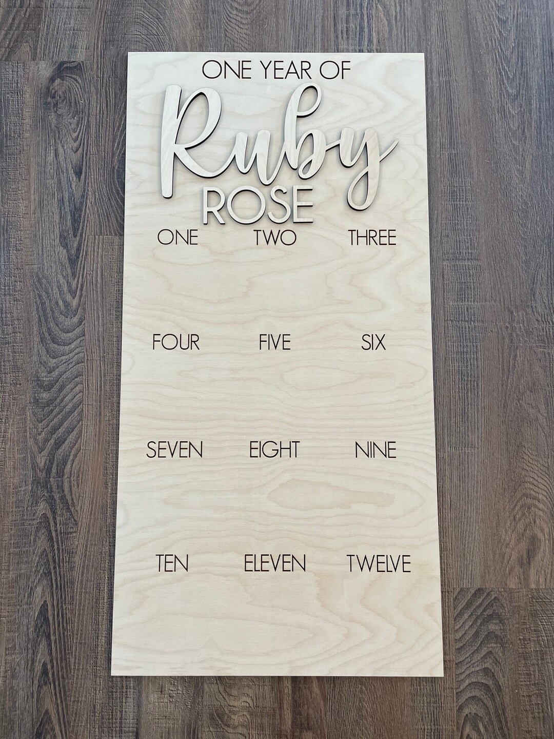 ONE YEAR OF Sign First Birthday Sign Monthly Picture Sign - Etsy