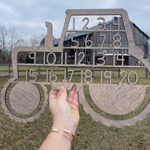 Tractor Number Sign: Laser Cut Birch Wood Farm Nursery Decor - Etsy