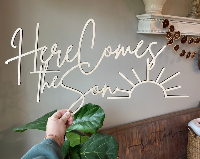 Here Comes the Son Sign , Son Baby Shower Backdrop Sign, Summer Son ...
