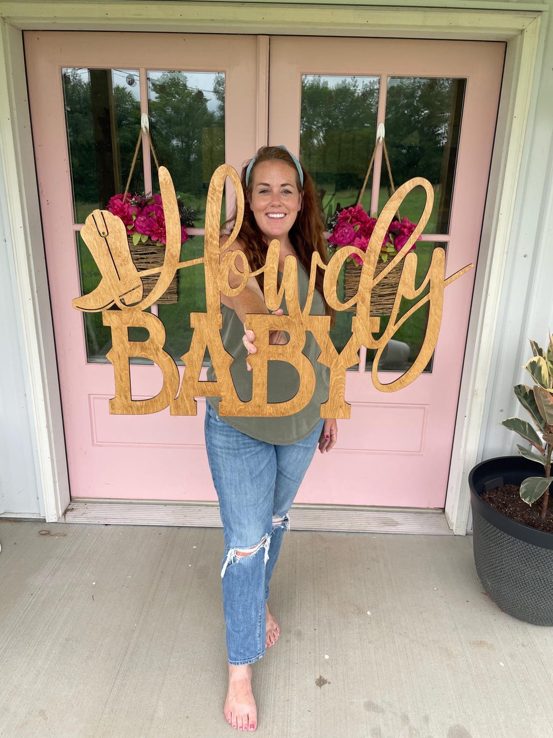 Howdy Baby Wooden Baby Shower Backdrop Sign: Cowboy/cowgirl Decor - Etsy