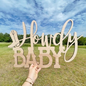 Howdy Baby Wooden Baby Shower Backdrop Sign: Cowboy/cowgirl Decor - Etsy