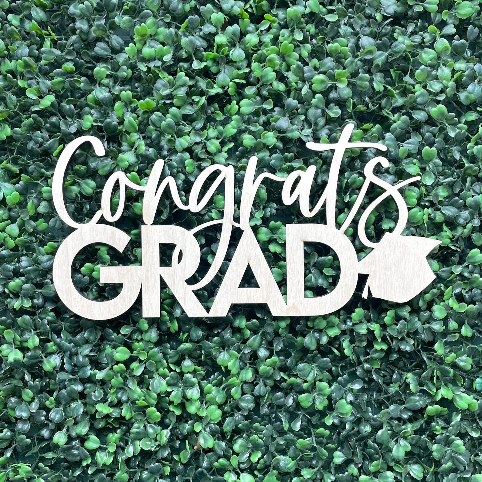 Congrats GRAD Sign: Laser Cut Birch Wood Graduation Party Decor - Etsy
