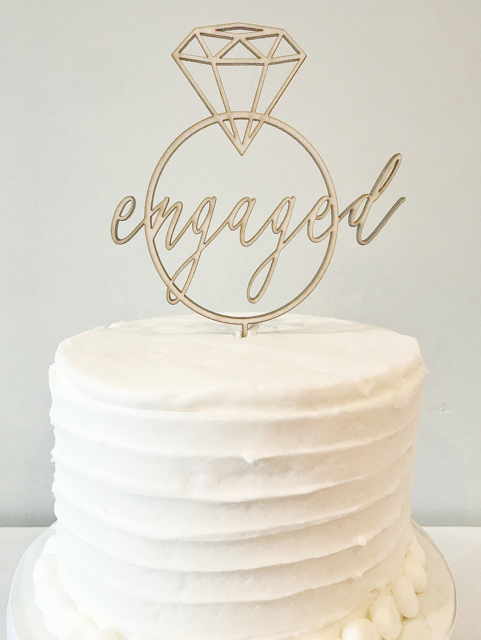 Diamond Ring ENGAGED Cake Topper - Etsy