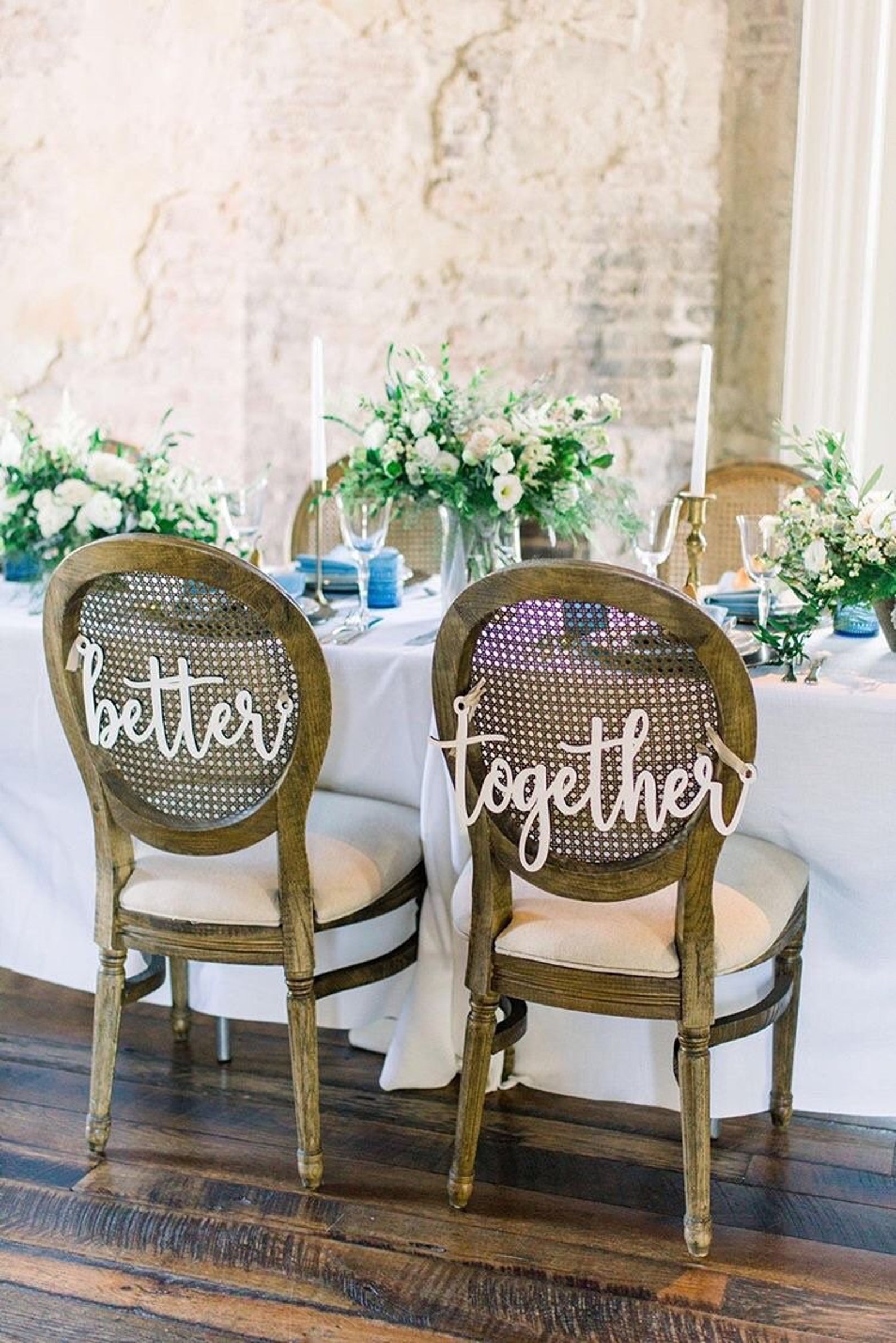 Better Together Wedding Chair Signs - Etsy