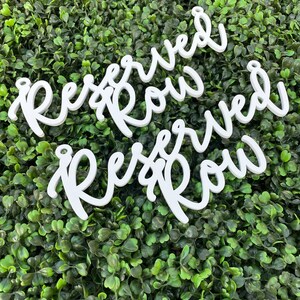 Reserved Row Wood Sign: Cursive Wedding Seating Tags (set of 2) - Etsy