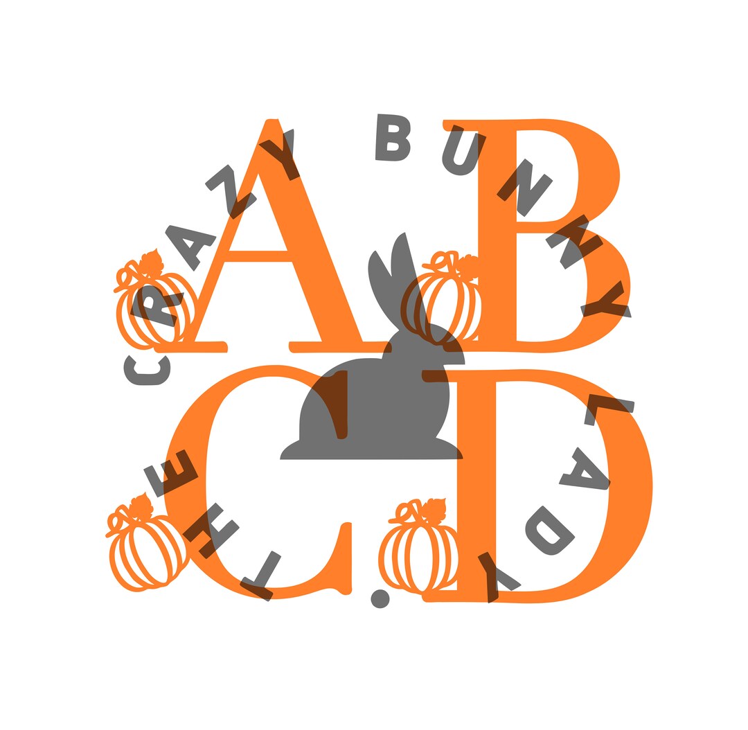 Pumpkin Fall ALPHABET SVG Engrave Cut Digital File - Etsy