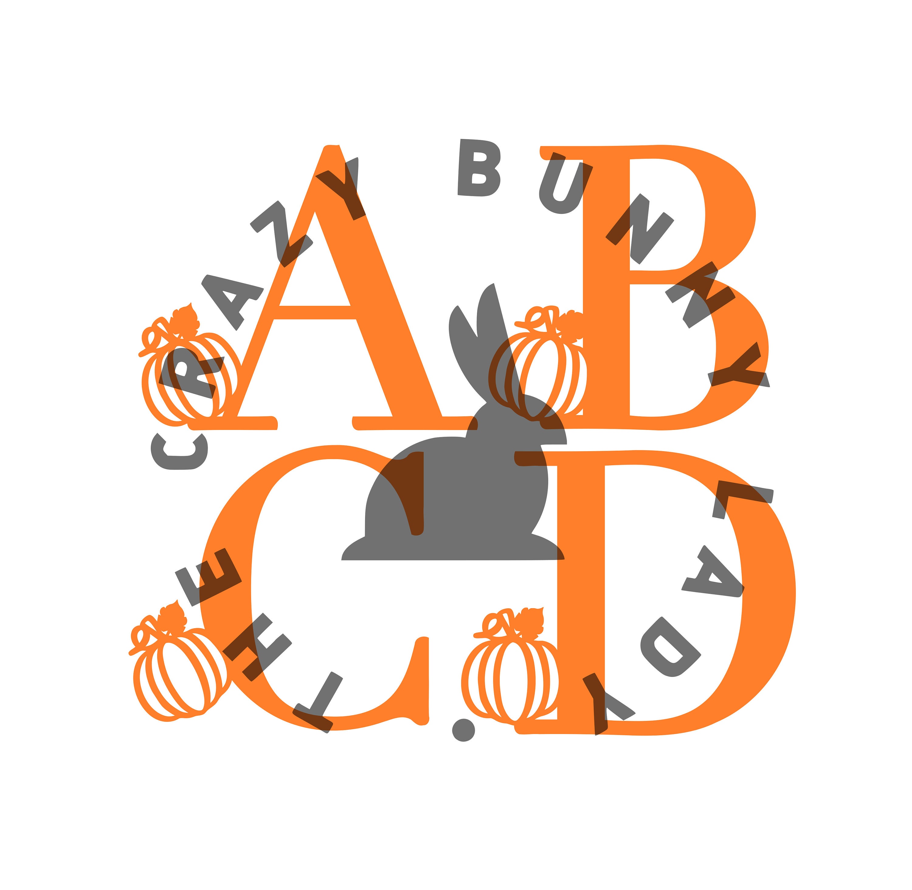 Pumpkin Fall ALPHABET SVG Engrave Cut Digital File - Etsy