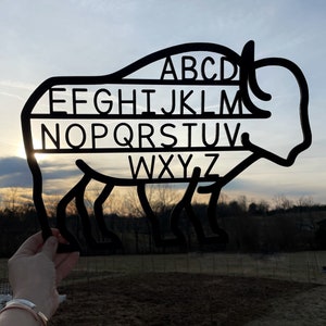 BISON BUFFALO Wooden Alphabet Sign Nursery playroom - Etsy