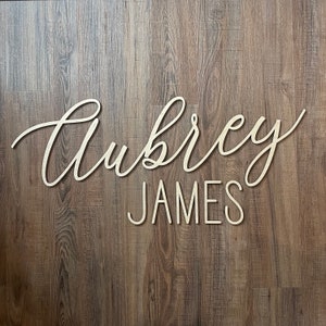 Name Sign | Cursive and Block Font Name Sign for Nursery - Etsy