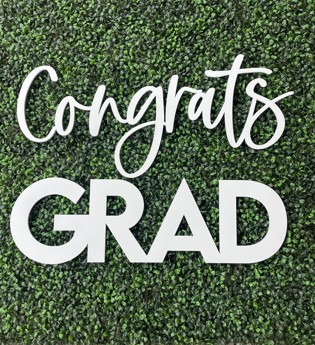 Congrats GRAD Sign: Laser Cut Birch Wood Graduation Party Decor - Etsy
