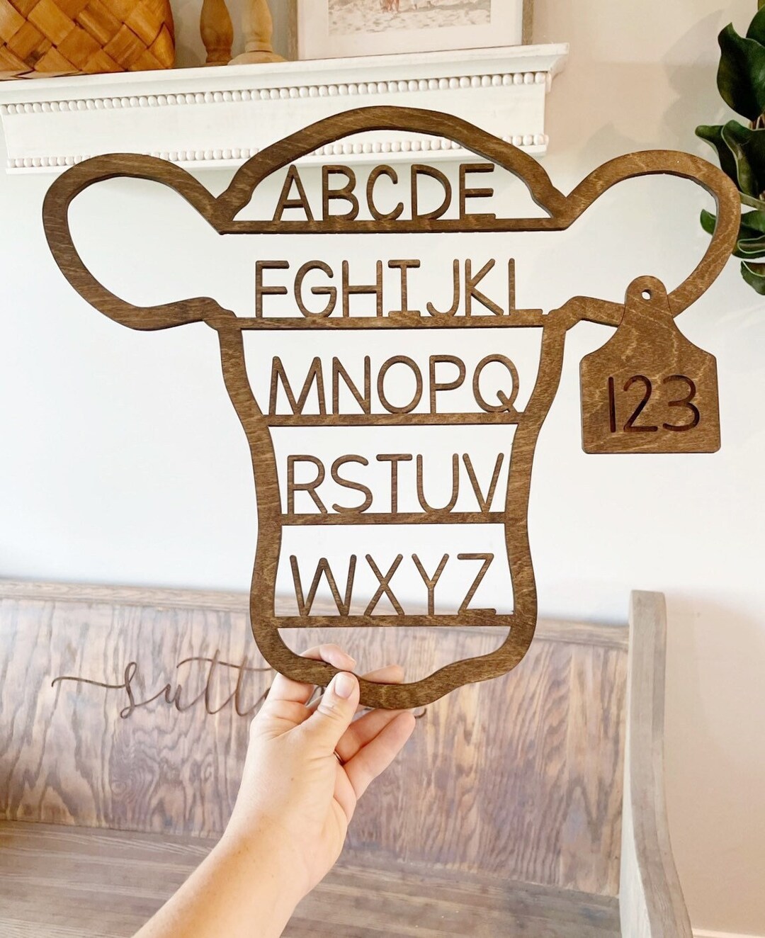 Cow Alphabet Sign : Wooden Farm Nursery Decor - Etsy