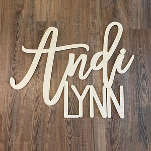Nursery Name Sign | Large Wood Name Sign Wooden Baby Name Cutout ...