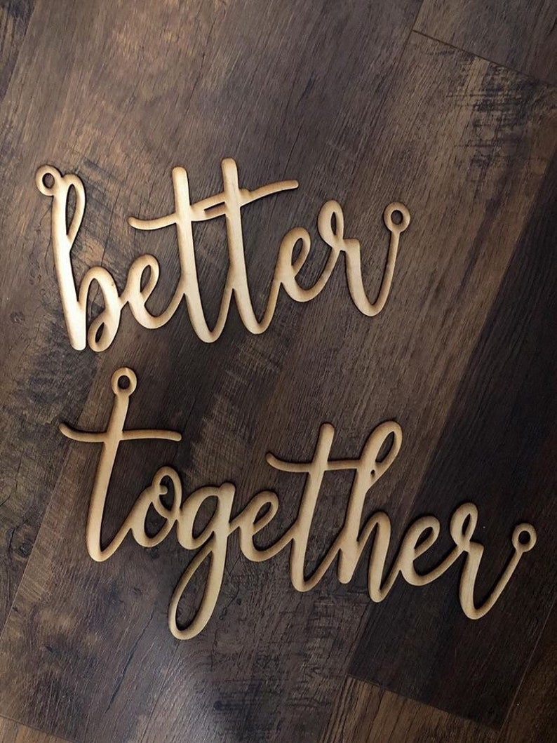 Better Together Wedding Chair Signs | Etsy