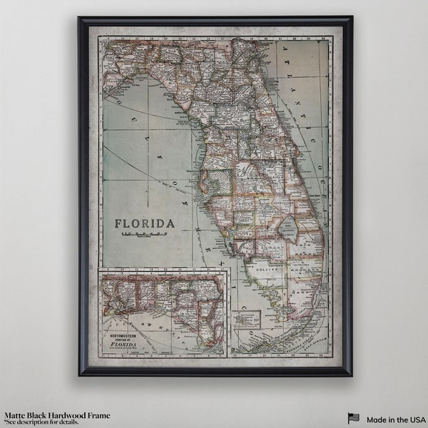 Old Florida Map - Etsy