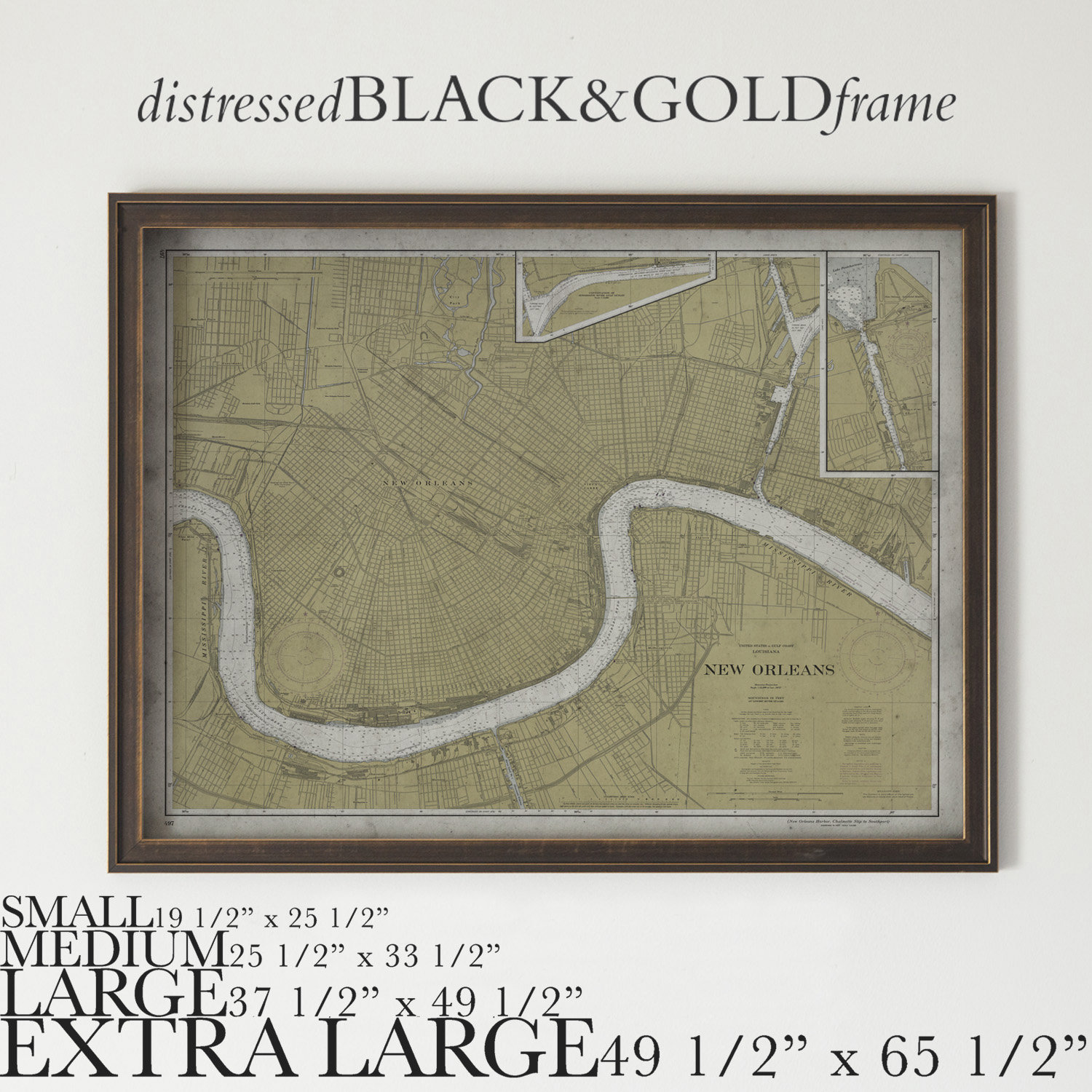 New Orleans Map Nautical Map of New Orleans Harbor | Etsy