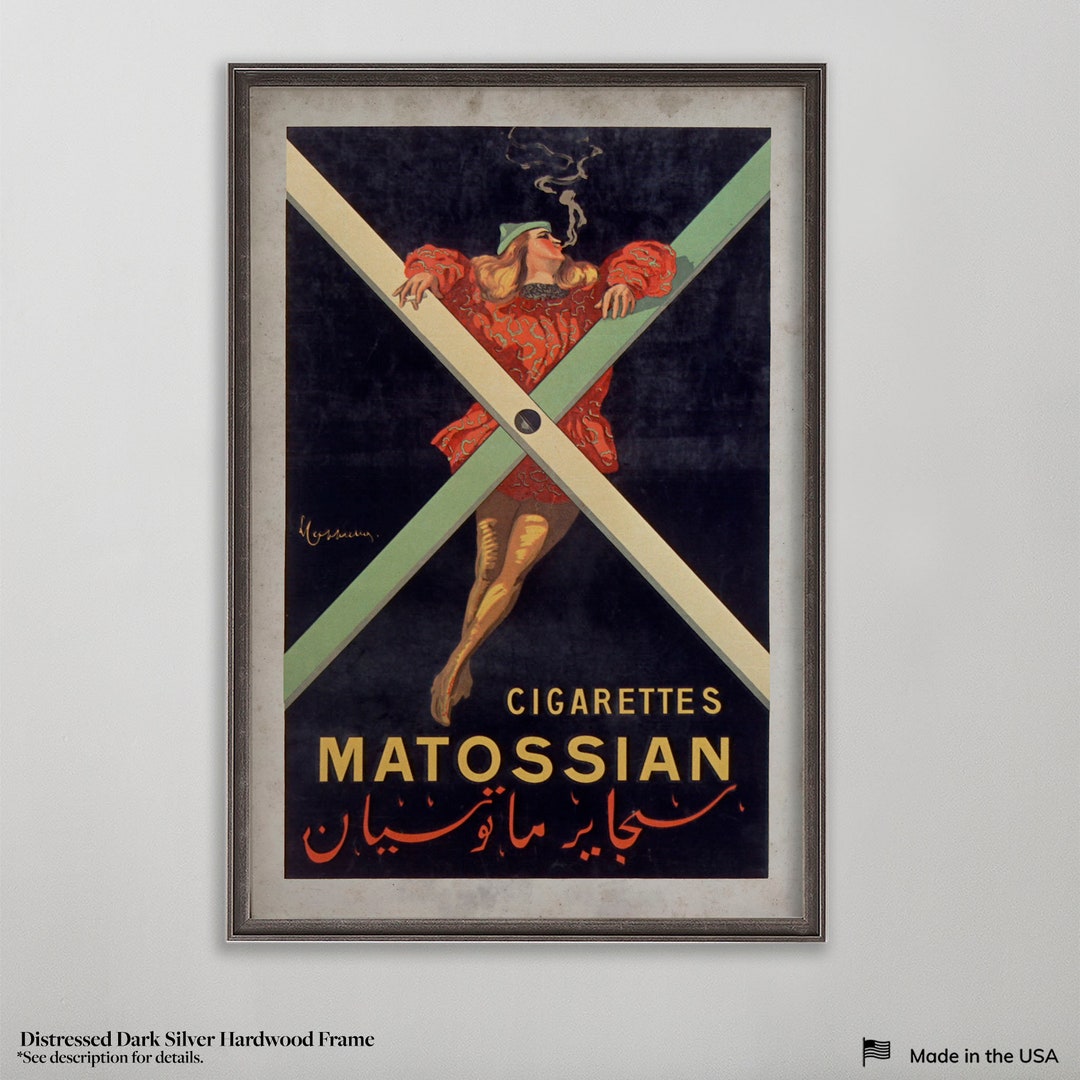 Vintage Advertising Tobacco Poster, Cigarettes Matossian , Exotic ...