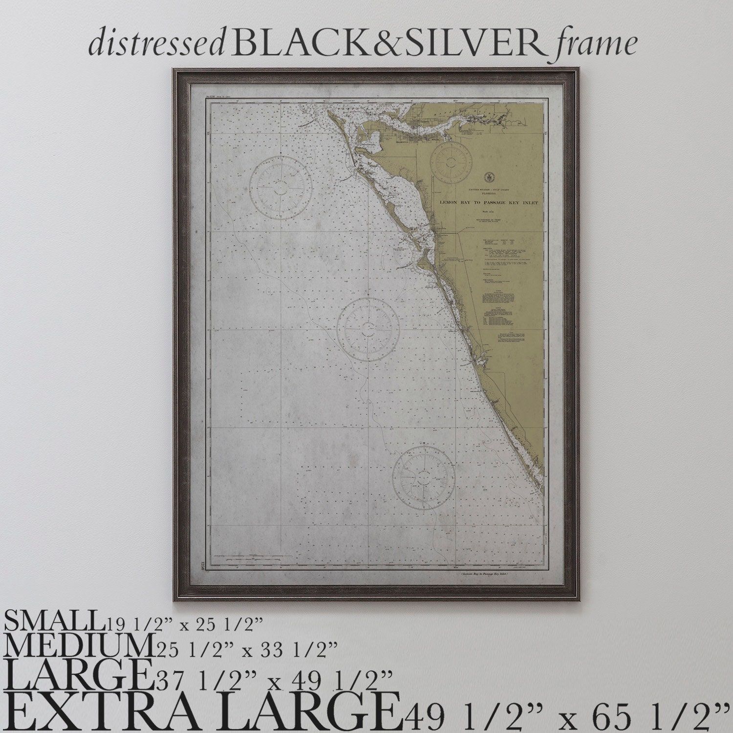 Lemon Bay to Passage Key Inlet Map Nautical Map of Miami | Etsy