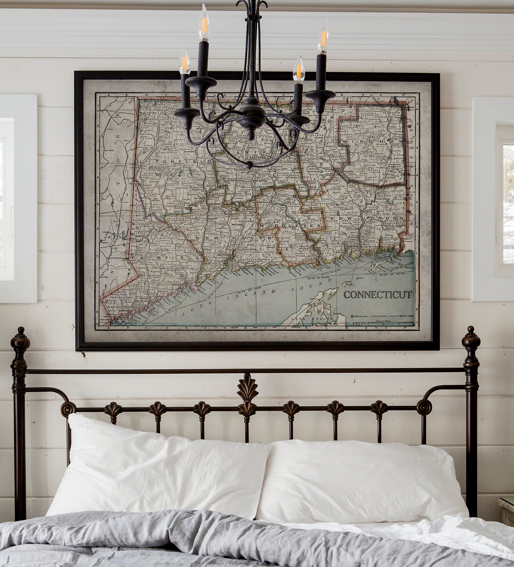 Connecticut Map Vintage Map of Connecticut Vintage Wall Art - Etsy