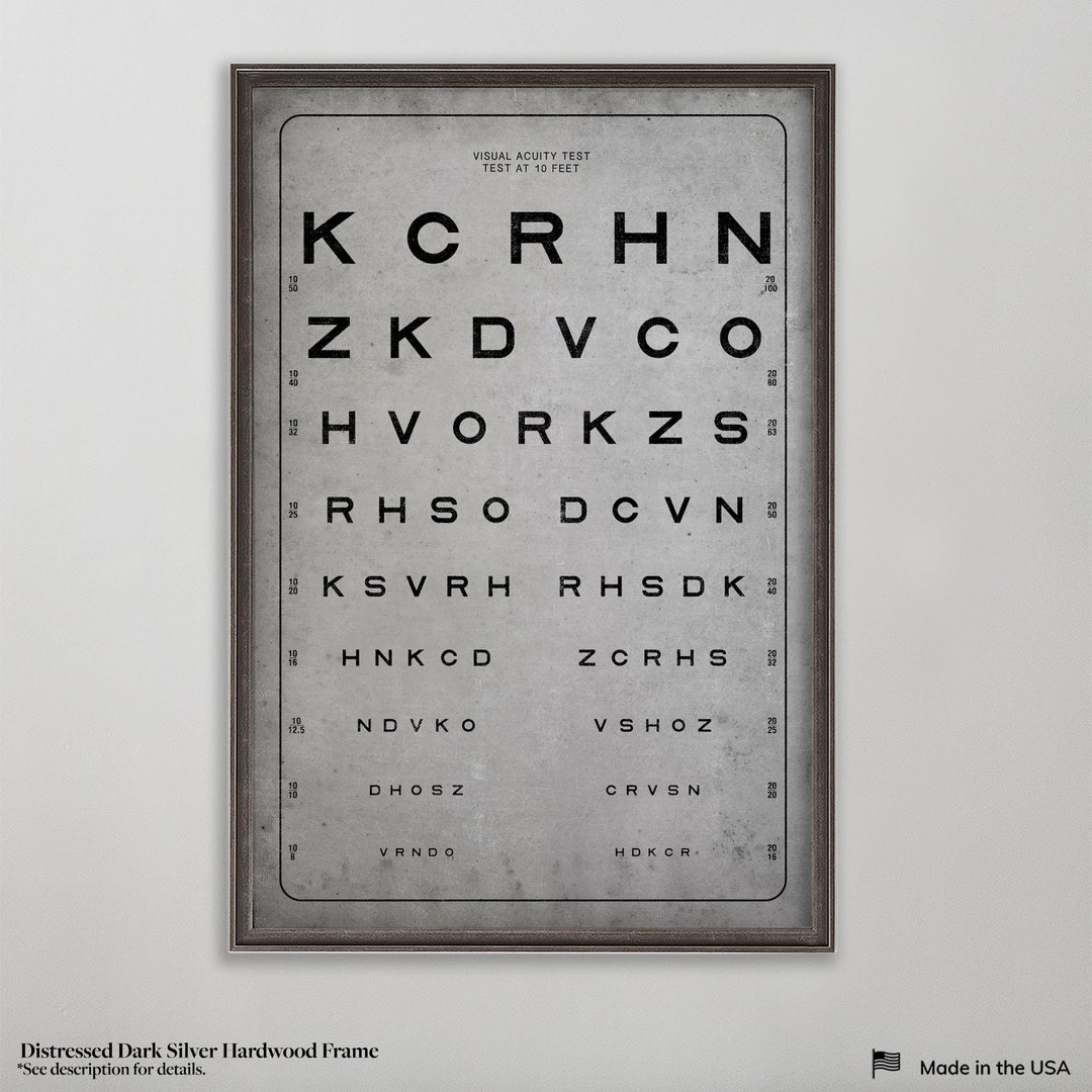 Vision Chart Sloan Vision Chart 20th Century Vintage Wall Decor - Etsy