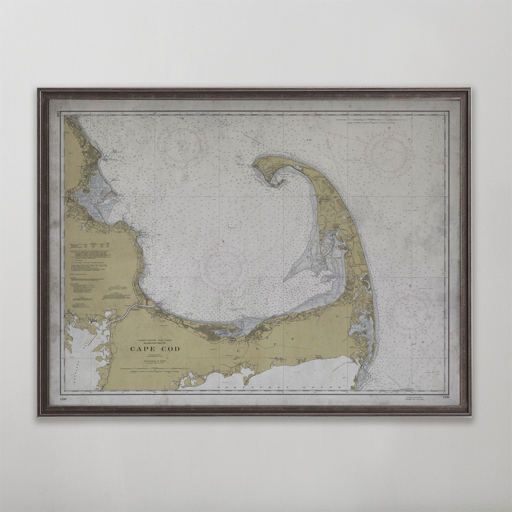 Cape Cod Map Nautical Map of Cape Cod Massachusetts - Etsy