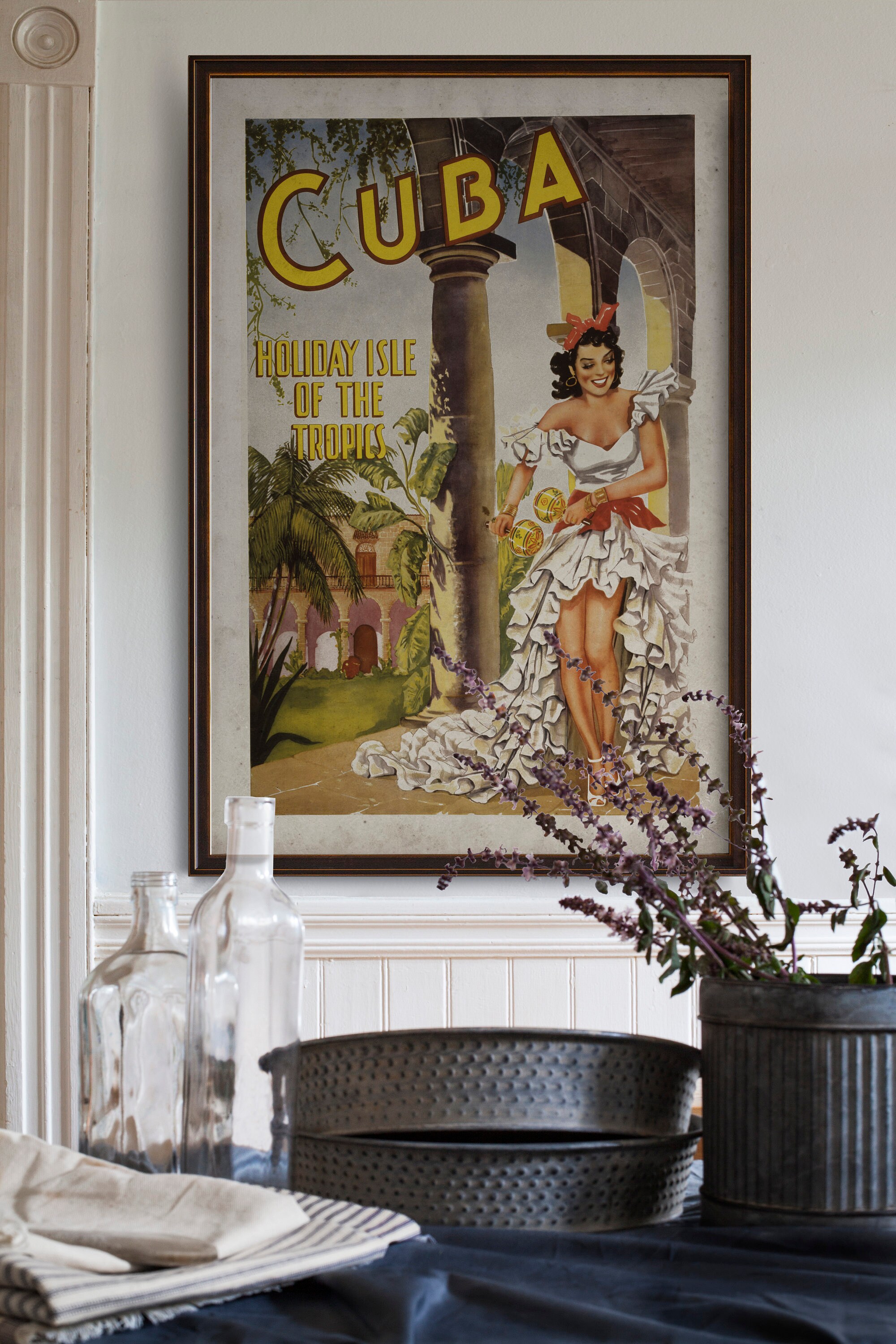 Cuba Travel Poster Vintage Travel Poster Art Wall Art | Etsy