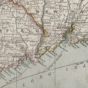 Connecticut Map, Vintage Map of Connecticut, Framed Options, Antique ...