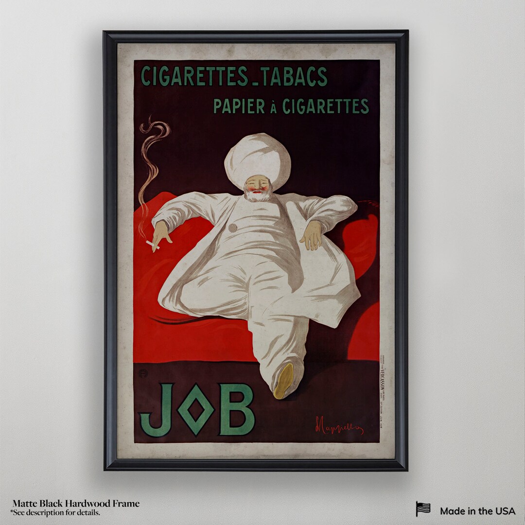 Vintage French Poster, Job Cigarettes Classic Tobacco Advertising Art ...